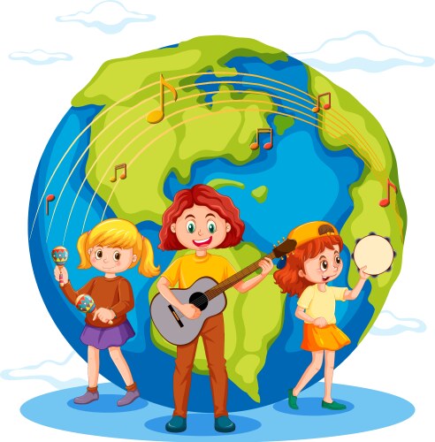 Children planting plants earth day poster Vector Image