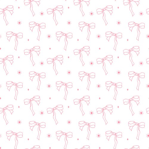 Cute coquette aesthetic pattern seamless pink Vector Image
