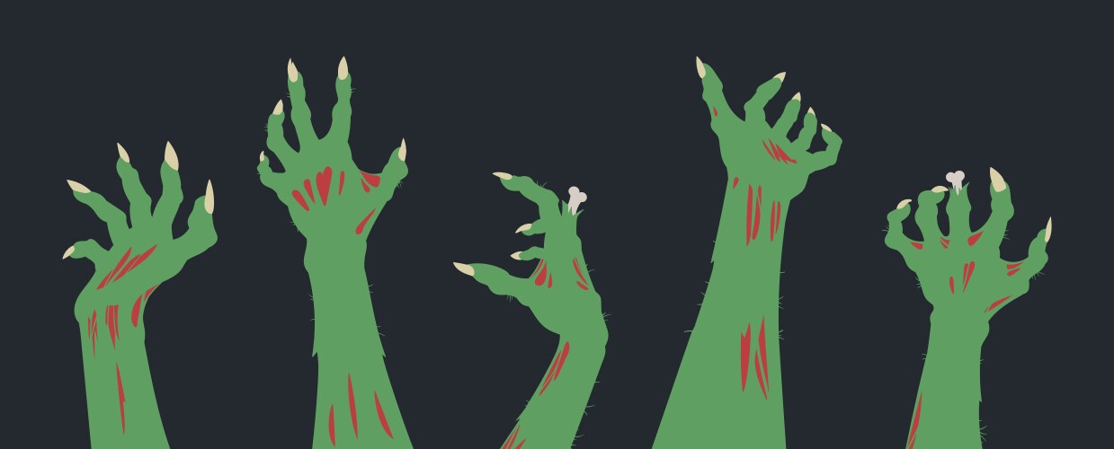 Monsters bony hands silhouettes halloween zombie Vector Image