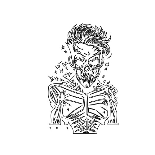 Zombie outline sketch Royalty Free Vector Image