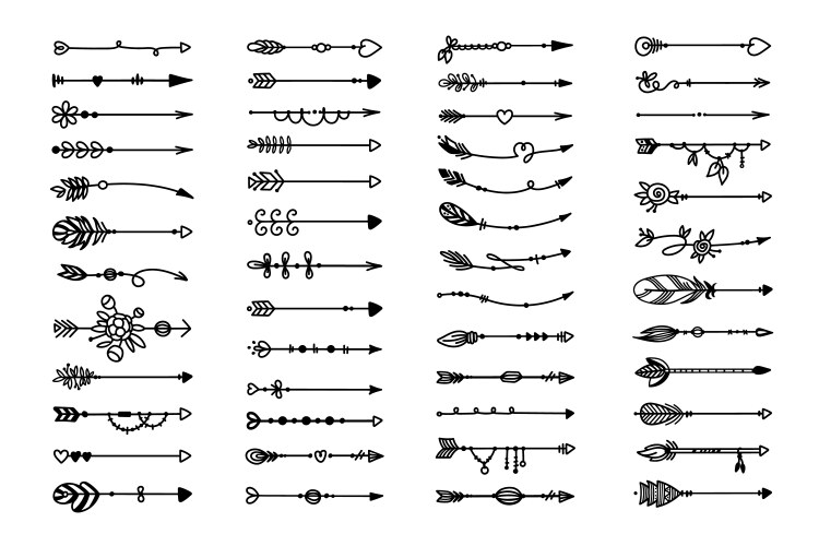 Text dividers and arrows Royalty Free Vector Image