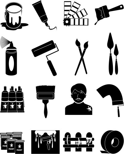 Gray paint color swatches with shade names Vector Image