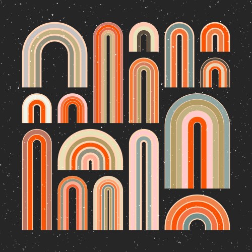 Mid century arch elements modern geometric shapes Vector Image