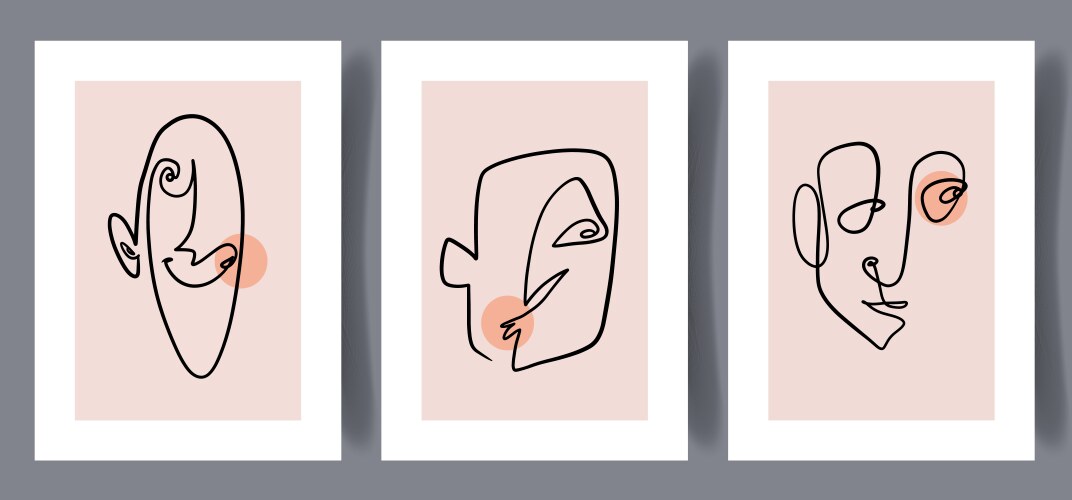 Printable Wall Art Poster Set Royalty Free Vector Image