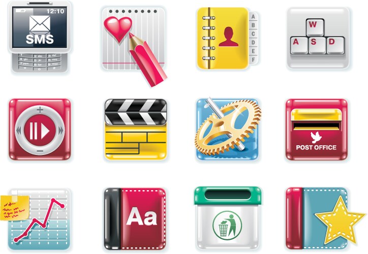 Cartoon icons Royalty Free Vector Image - VectorStock