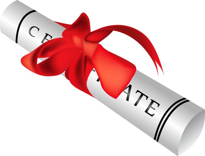 Graduation diploma or certificate realistic Vector Image