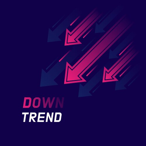 Up and down trend with arrows isolated on dark Vector Image