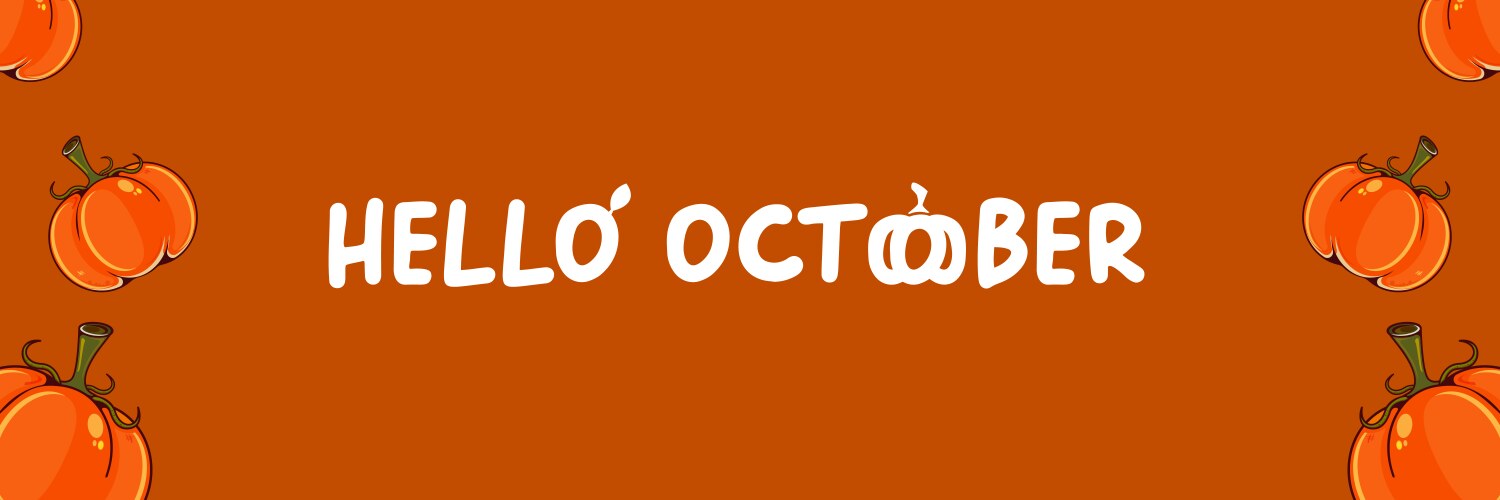 Hello october banner with text and pumpkins Vector Image