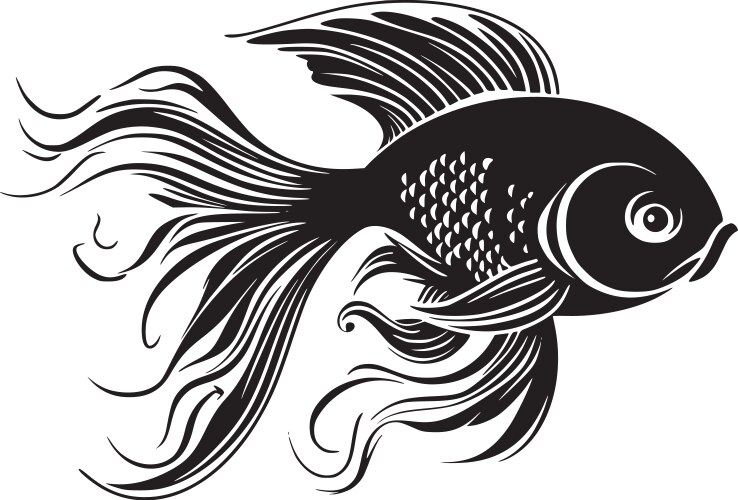 Goldfish - minimalist and simple silhouette Vector Image
