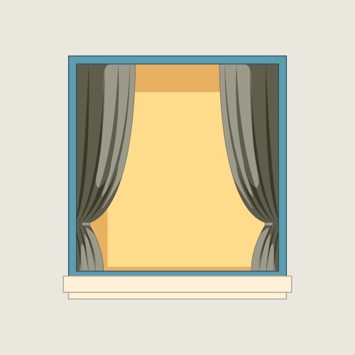Cartoon window with curtains symbol icon design Vector Image
