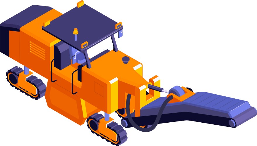 Asphalt pouring machine composition Royalty Free Vector
