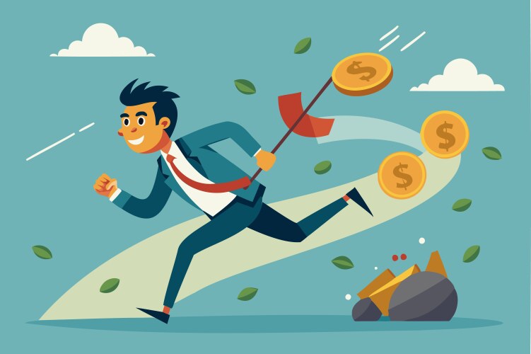 Chasing Cartoon Money Vector Images (over 550)