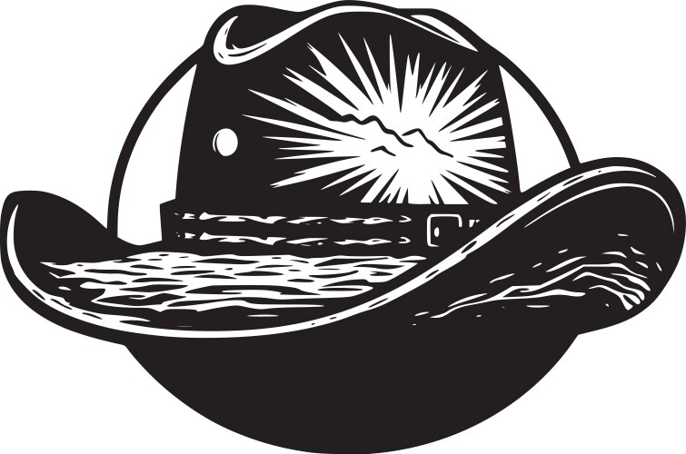 Cowboy hat - minimalist and flat logo Royalty Free Vector