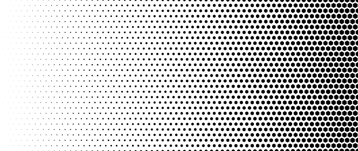 Hexagon halftone gradient texture abstract black Vector Image