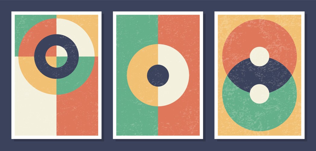Cool abstract bauhaus geometric art posters Vector Image
