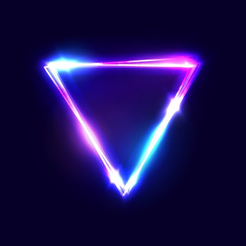 Triangle arrow neon sign Royalty Free Vector Image