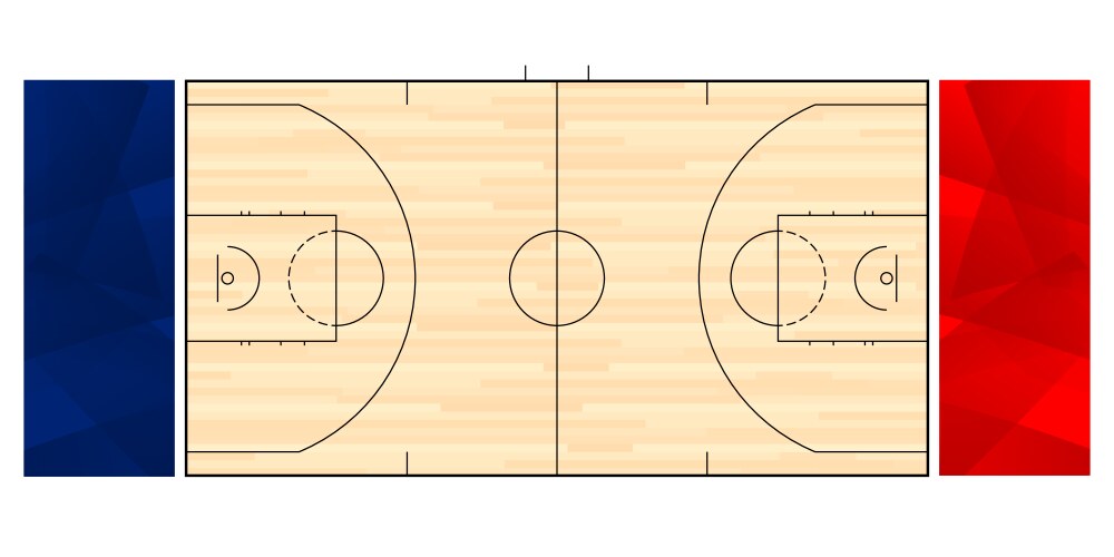 Basketball field top view Royalty Free Vector Image