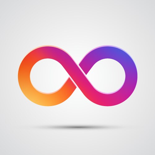 Infinity symbol with color gradient design Vector Image
