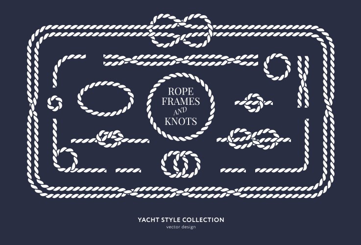 Nautical ropes frames set Royalty Free Vector Image