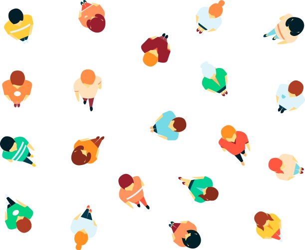 Walking people view from top male and female Vector Image