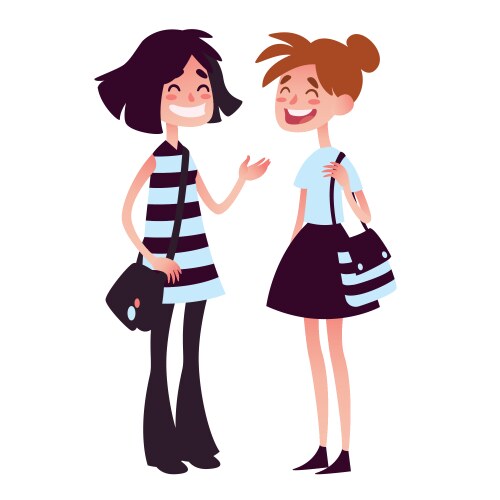 Two Girls Talking Vector Images (over 2,600)