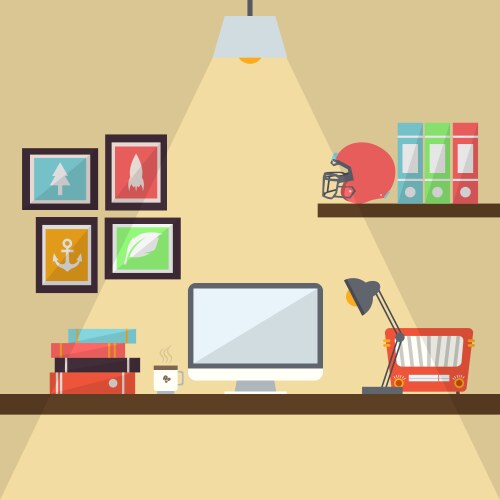 Work desk Royalty Free Vector Image - VectorStock
