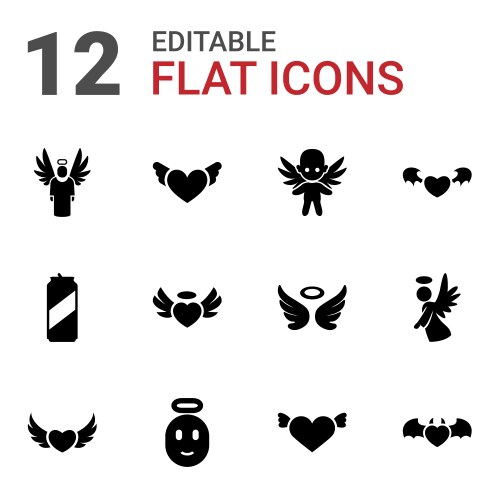 Devil angel icon set Royalty Free Vector Image