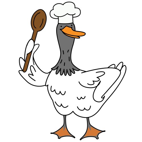 Cartoon smiling goose Royalty Free Vector Image