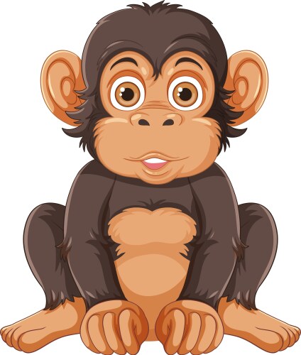 A smiling cartoon chimpanzee dressed in stylish Vector Image