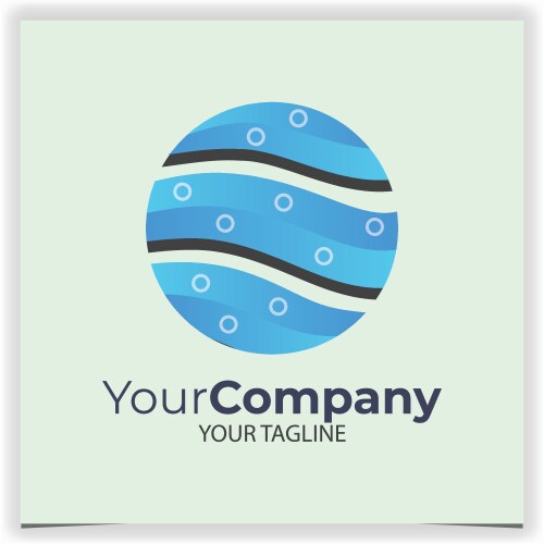 Blue round logo with a cross logo design template Vector Image