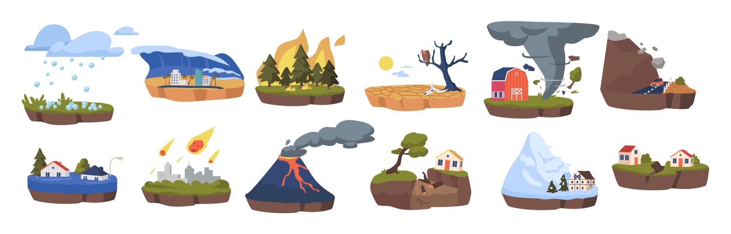 Natural disaster global climate change Royalty Free Vector