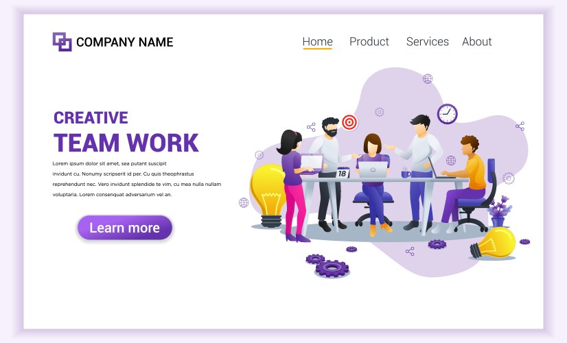 Flat modern design website template - we Vector Image Flat modern design website template - we Vector Image