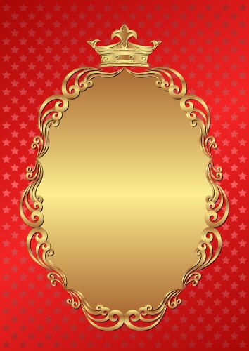 Royal background with ornament shield gold crown Vector Image