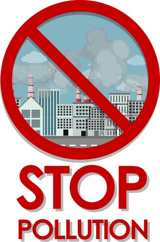 Poster design for stop pollution with earth Vector Image
