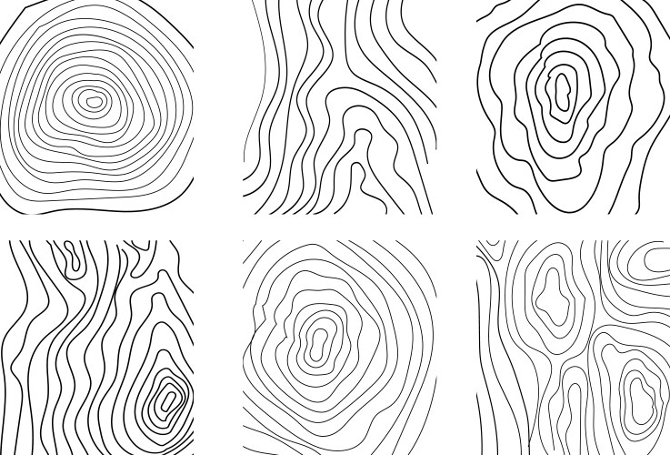 Wood texture material doodle hand drawn line tree Vector Image