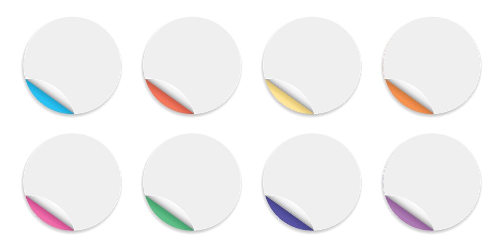 Editable blank circle label stickers for social Vector Image