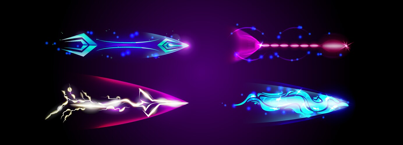 Vfx effect of meteorite star missile flame set Vector Image