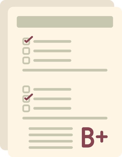 Best school test icon outline paper check Vector Image