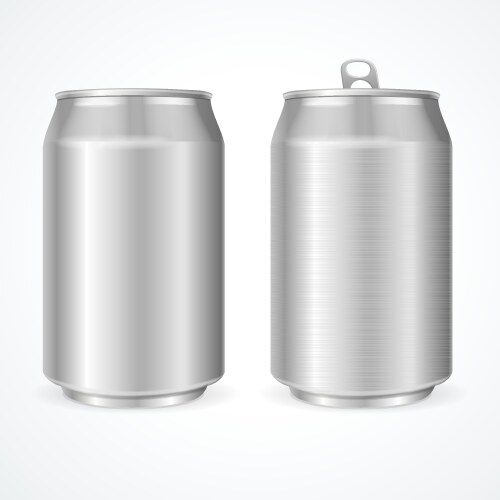 Realistic blank silver can drink package Vector Image