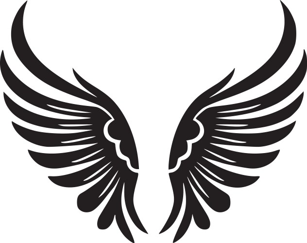 Angel wings - black and white isolated icon Vector Image