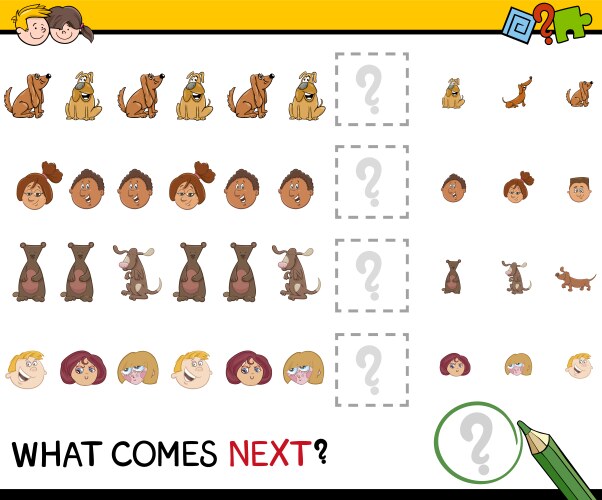 Pattern with animal and children characters Vector Image