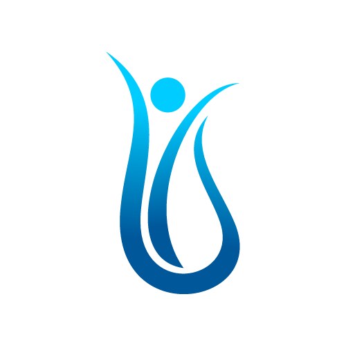 Water drop logo blue waterdrop symbol letter d Vector Image