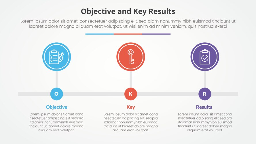 Okr objectives and key results framework Vector Image