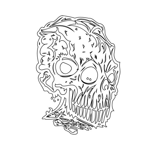 Zombie outline sketch Royalty Free Vector Image