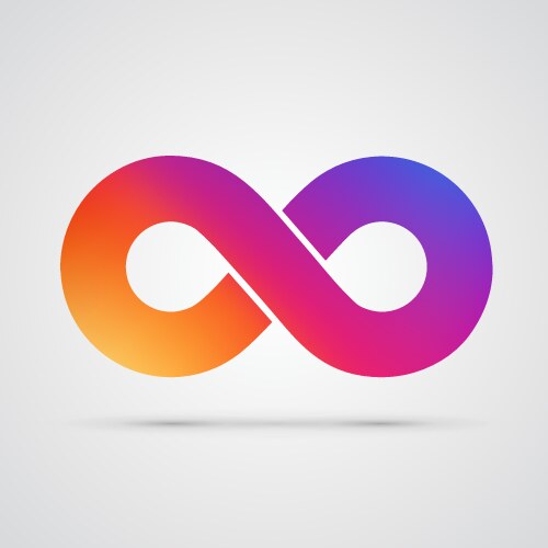 Infinity symbol limitless bright multicolor sign Vector Image
