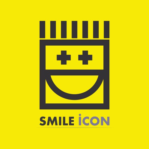 Smile icon logo design happy emoticon Royalty Free Vector