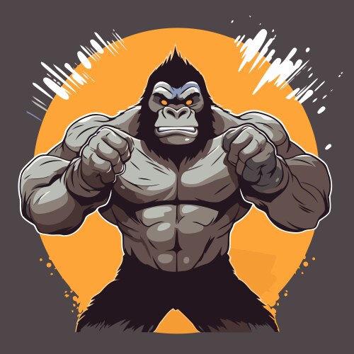 Gorilla with folded hands on white background Vector Image