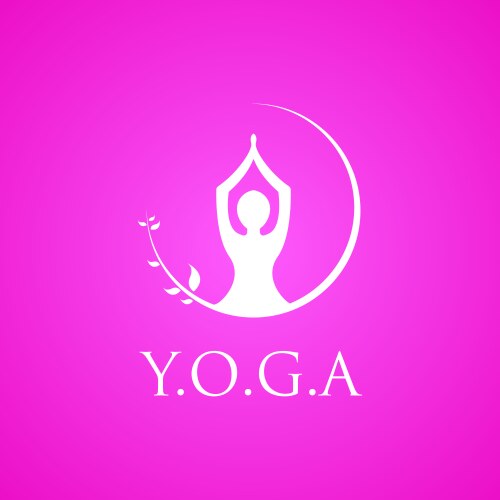 Nature yoga logo emblem Royalty Free Vector Image