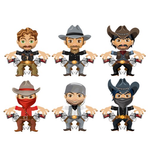 Cowboys cartoon Vector Images & Graphics for Commercial Use | VectorStock