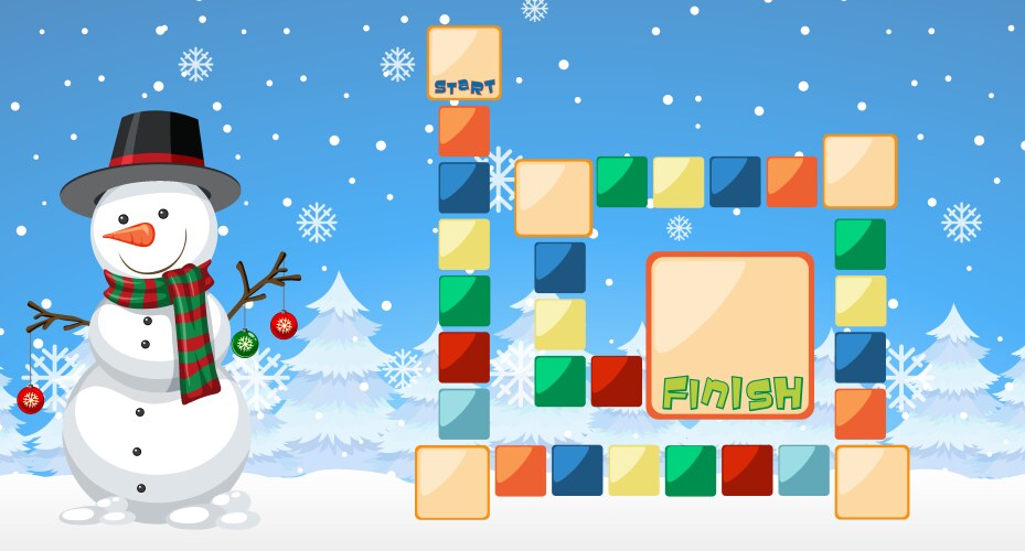Snakes and ladders game christmas version Vector Image